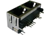 China LPJE201A47NL Cross 2 xRj45 XRJM-S-02-8-8-A Female Jack 8P8C Shield W/LED for sale