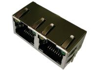 China LPJE201A80NL Cross XRJM-S-02-8-8-W8 Rj45 1x2 Port Jack 8P8C Shield R/A for sale