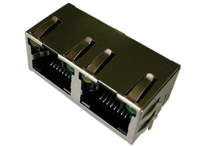 China LPJE201A80NL Cross XRJM-S-02-8-8-W8 Rj45 1x2 Port Jack 8P8C Shield R/A for sale