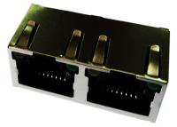 China 6116353-4 / 6116353-1 RJ45 Modular Jack 1x2 Shield Panel Ground With LED for sale