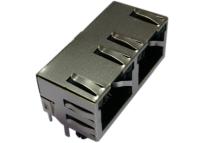 China 6116353-4 / 6116353-1 RJ45 Modular Jack 1x2 Shield Panel Ground With LED for sale