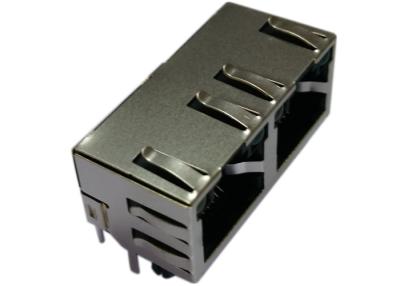 China 6116353-4 / 6116353-1 RJ45 Modular Jack 1x2 Shield Panel Ground With LED for sale
