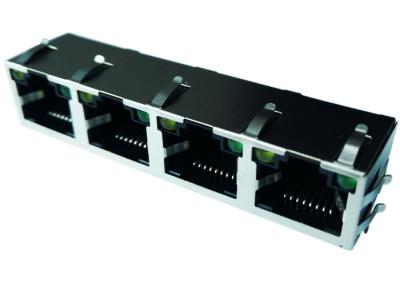 China LPJE401AHNL Cross XRJM-S-04-8-8-4-F2 Jack 4x Rj45 ,8P8C R/A With LED for sale