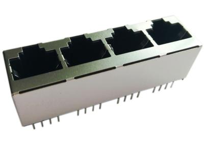 China LPJEF5240DNL 1x4 Port Vertical RJ45 Jack 180 Degree Top Entry for sale