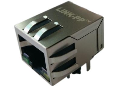 China LPJG4813GENL Rj45 Magnetic 1CT:1CT Gigabit Turn Ratio Shield W/LED R/A RoHS for sale