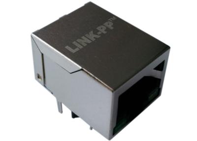 China LPJG4813HENL Magnetic 1CT:1CT Rj45 1x 10/100/1000M Shield W/LED R/A RoHS for sale