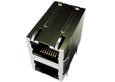 China LPJG17561AHNL 2×1 Dual-Port RJ45 Connector with Integrated Magnetics for sale