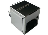 China LPJD0017BHNL Magnetic RJ45 Jack 180 Degree 1x10/100Mbps for sale