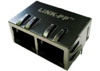 China 7499021125 RJ45 2x10/100Mbps Ethernet Magnetic Jack Female Module LED Indicator for sale