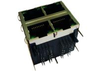 China LPJ27434AFNL Stacked 2x2 RJ45 Cross XMH-2216D3042-1 Connector 4x10/100Mbps for sale