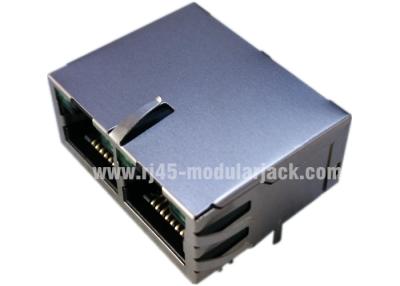 China 6610005-6  Equivalent 1x2 Magnetics Rj45 Jack Gigabit Circuit LED LPJG28814A4NL for sale