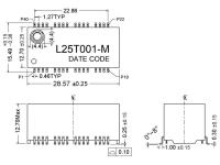 China UDE L25T001-M Single Port 1000 Base - T Lan Filter Ethernet Magnetic Transformer Medical Products for sale