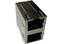 China LPJ17202CNL Cross RJ45 MIC24A10-010W-LF3 , 2x10/100 Mbps Ethernet Jack for sale