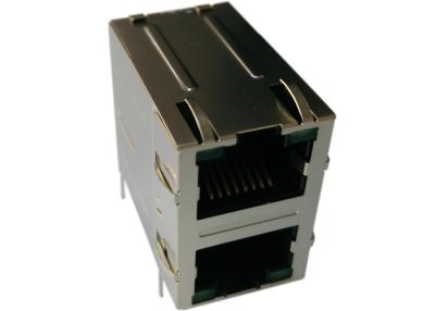 China LPJ17202CNL Cross RJ45 MIC24A10-010W-LF3 , 2x10/100 Mbps Ethernet Jack for sale