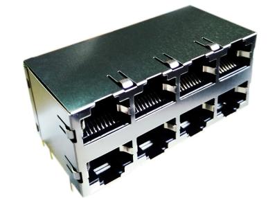 China 0833-2X4R-56-F Rj45 IEEE 802.3af PoE 2x4 Port 10/100Mbps Magnetics for sale