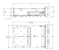 China TE 2198720-1 ZSFP+ Cage Ganged 1x2 Connector Modular Jack Right Angle 28 Gb/S for sale