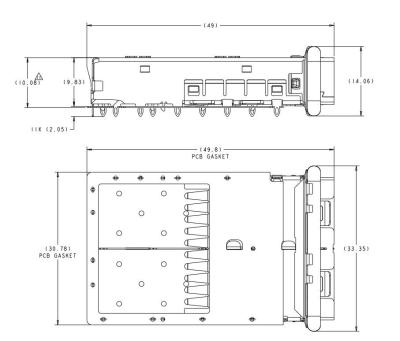 China TE 2198720-1 ZSFP+ Cage Ganged 1x2 Connector Modular Jack Right Angle 28 Gb/S for sale
