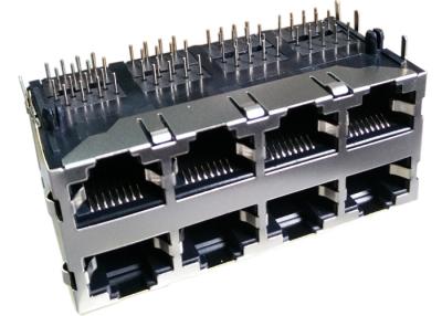 China E5908-5VC153-L Stacked Ganged Rj45 THT SIDE ENTRY 2X4 Port Wo/LED for sale