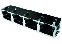 China E5J88-34CJ24-L / E5J88-34CJ22-LRj45 Side Entry LED Ganged Jack 4 Ports for sale