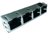 China E5J88-14CJ25-L / E5J88-14CJ22-L Rj45 Side Entry LED Ganged Jack 1x4 Ports for sale