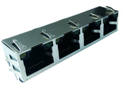China E5J88-14CJ25-L / E5J88-14CJ22-L Rj45 Side Entry LED Ganged Jack 1x4 Ports for sale