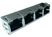 China E5J88-11CJ25-L / E5J88-11CJ22-L Side Entry LED Rj45 Ganged Jack 1x4 Ports for sale