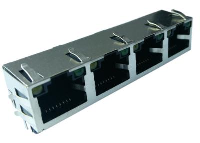 China E5J88-11CJ25-L / E5J88-11CJ22-L Side Entry LED Rj45 Ganged Jack 1x4 Ports for sale