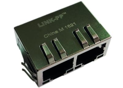 China JX80-0037NL / LPJ26404AENL 2 x10/100Mbps RJ45 With Integrated Magnetics for sale