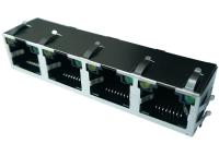 China 1x4 Rj45 8P8C Shield W / LED Latch - Up None Magnetics for sale