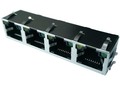 China 1x4 Rj45 8P8C Shield W / LED Latch - Up None Magnetics for sale