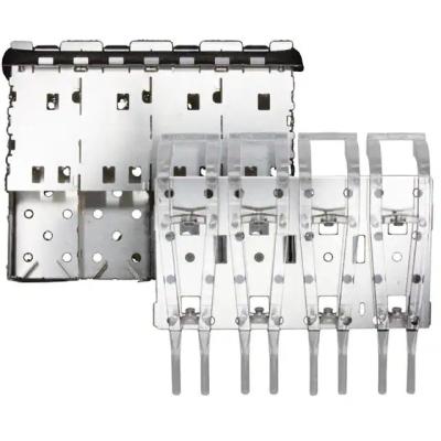 China TE 2007093-1 SFP+ 1x4 Cage Connector Included Lightpipe 16 Gb/S for sale