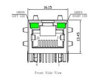 China JX10-0045NL , LPJ6277AWNL Rj45 Magnet Jack 10/100Base-T Latch-up Shield W/LED for sale