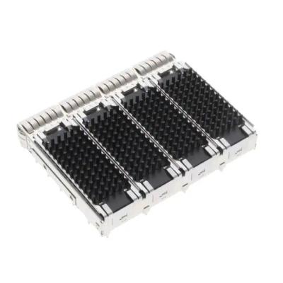 China TE 2170745-4 QSFP28 1x4 Cage With Heat Sink Connector EMI Springs 28 Gb/S for sale