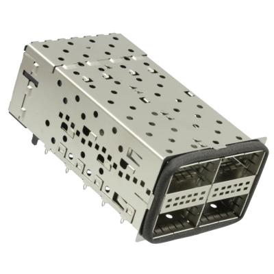 China TE 2214574-4 QSFP+ 2x2 Cage Connector With Elastomeric Gasket 14 Gb/S for sale