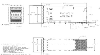China TE 2198373-1 ZQSFP+ 2x1 Cage Assembly With Integrated Connector Elastomeric Gasket for sale
