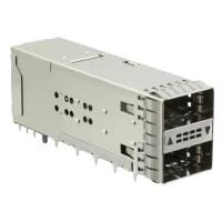 China TE 2227666-3 ZQSFP+ Receptacle With Cage Ganged 2x1 Connector EMI Springs for sale