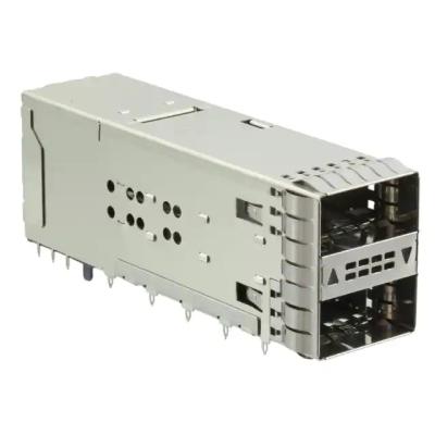 China TE 2227666-3 ZQSFP+ Receptacle With Cage Ganged 2x1 Connector EMI Springs for sale