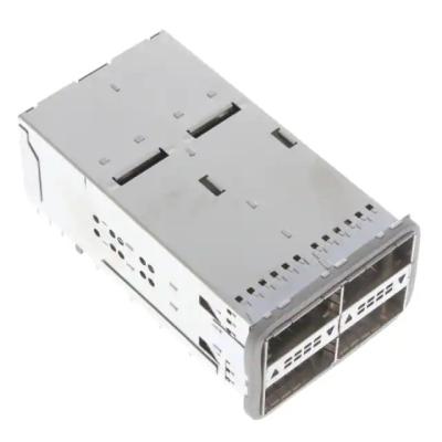 China TE 2214593-2 ZQSFP+ 2x2 Cage Assembly With Integrated Connector Included Lightpipe for sale