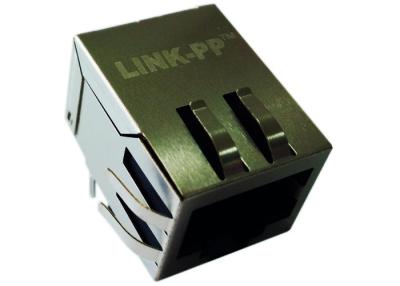 China Green LED Rj45 , LPJ0011GFNL 10/100Mbps Ethernet 90 Degree 8Pins Connector for sale
