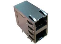 China 1840331-3 Stacked RJ45 2x 10/100/1000BASE Magnetic Connctor Right Angle for sale