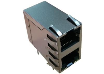 China 1840331-3 Stacked RJ45 2x 10/100/1000BASE Magnetic Connctor Right Angle for sale