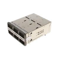 China TE 2214565-2 ZQSFP+ 2x3 Cage Assembly With Integrated Connector 28 Gb/s Included Lightpipe for sale