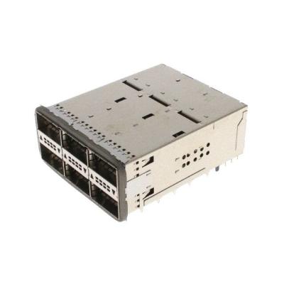 China TE 2214565-2 ZQSFP+ 2x3 Cage Assembly With Integrated Connector 28 Gb/s Included Lightpipe for sale
