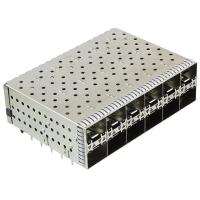 China 1-2007562-5 SFP+ 2x6 Cage Connector with Lightpipe External Springs 16 Gb/s for sale
