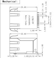 China J3026G21DNL Surface RJ45 Single Port LPJ3026ABNL Magnetics Jack for sale