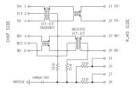 China RJLB-001TC1 RJ45 Integrated Magnetics PCb Layout LAN 10/100BASE TX Ethernet for sale