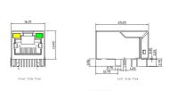 China MIC24311-0101T-LF3 , RJ45 Modular Jack 25.4mm Length Magnetic Integrated for sale