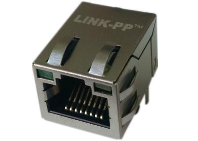 China 5-6605758-8 Single Port RJ45 PCB Jack 10/100 Base-T With LEDs for sale