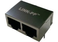 China HR901201A 1x2 Port Rj45 Connectors | LPJF26404DNL Dual Magnetic Jack for sale
