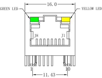 China LPJ16249B28NL 21.3mm Right Angle RJ45 Modular Jack | 6605808-1 for sale